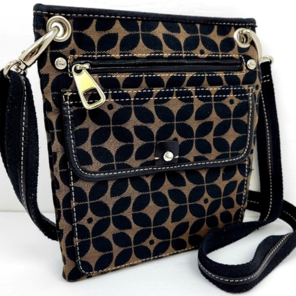 Fossil | Bags | New Fossil Crossbody Bag Signature Canvas Blacktan ...